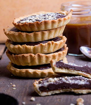 Tartelette chocolat-caramel au beurre salé - La Maison Cidricole